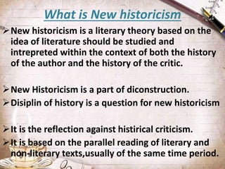 Paper no :-8 THE CULTURAL STUDIES New historicism | PPTX
