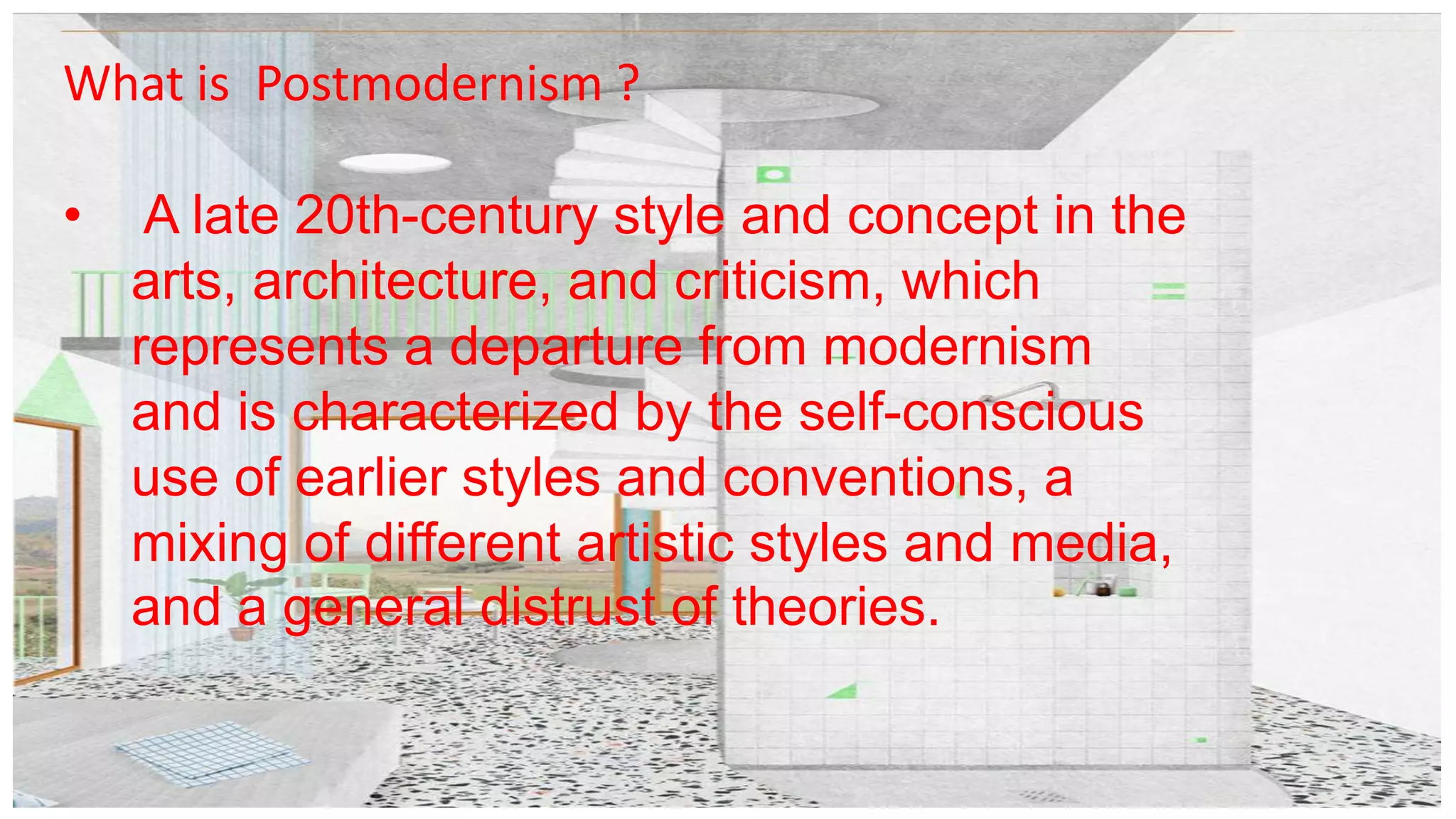 Presentation - 8. Cultural studies, Postmodernism explain with example ...