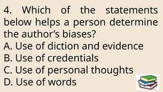 PPT-English 8. Quarter 1.pptx Biased and Unbiased Writing | PPTX