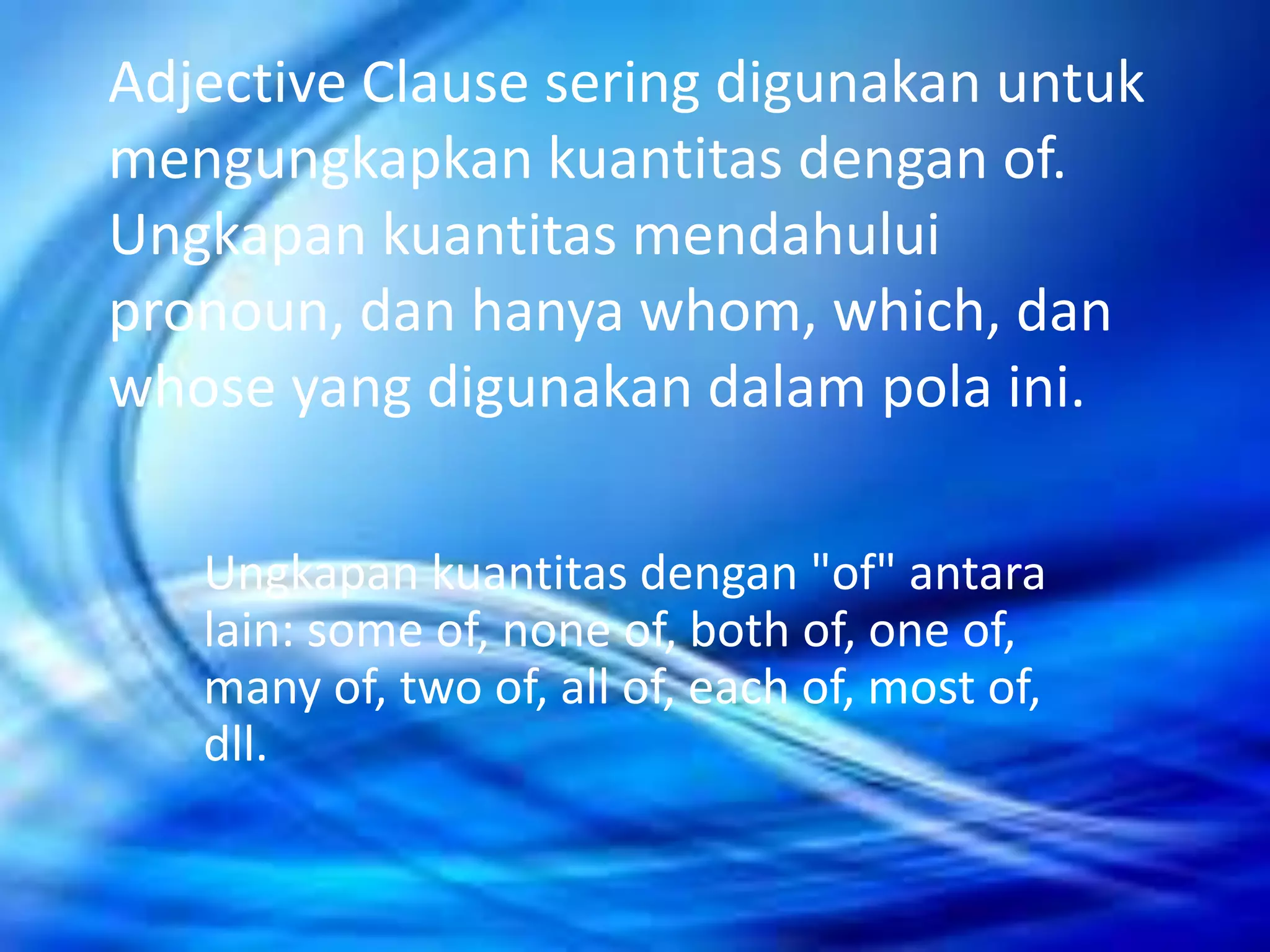 Ppt. adjective clause | PPTX