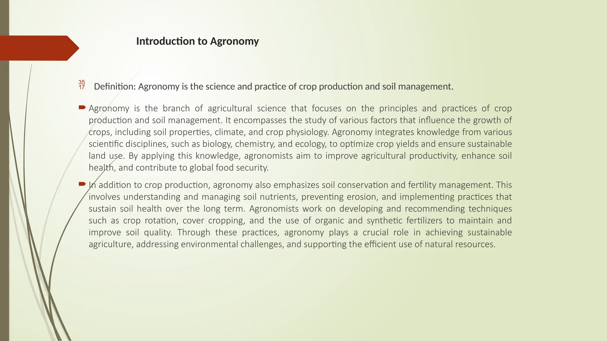 the definition and importance of agronomy | PPTX