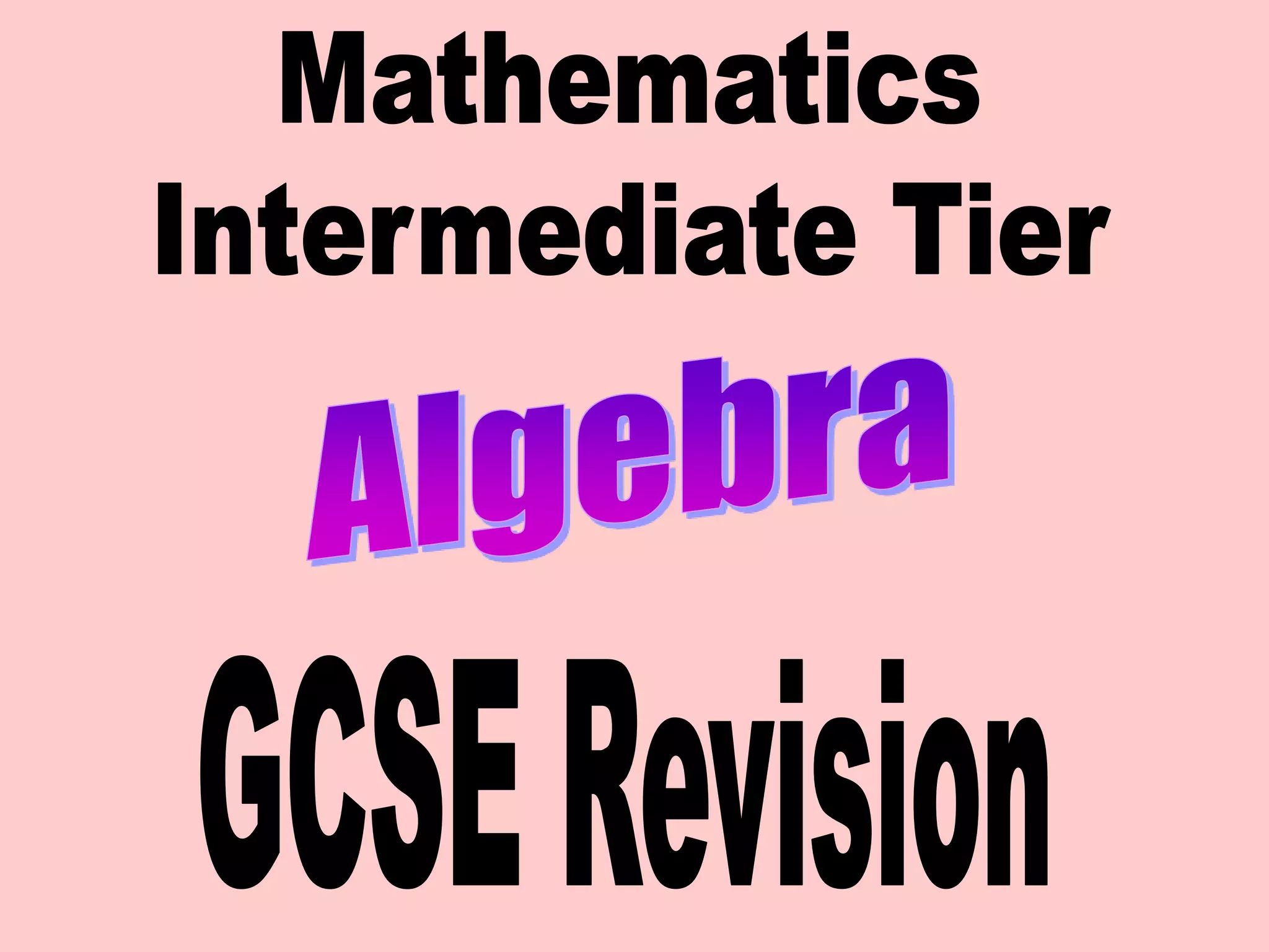 Algebra Revision.ppt