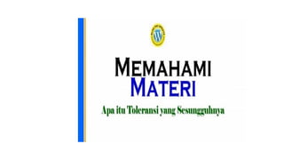 Menjaga Kerukunan dengan toleransi antar umat beragama | PPT