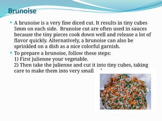 BASIC Cuts of Vegetables.pptx by Chef Rinku Singh | PPTX | Cooking ...