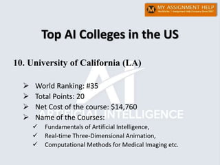 Best Colleges to Study Artificial Intelligence In the USA | PPT