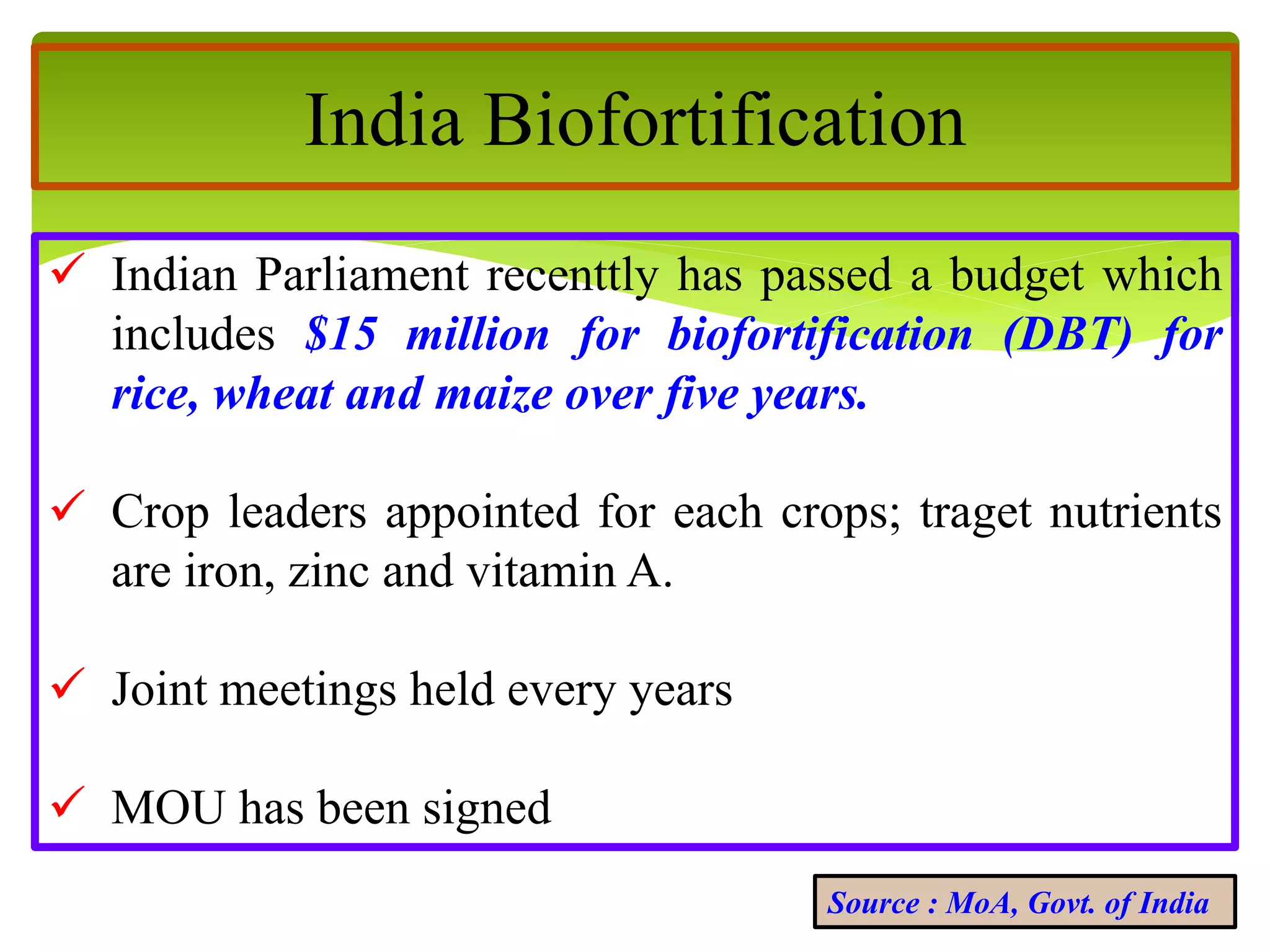 Breeding for biofortification in cereals. | PPTX