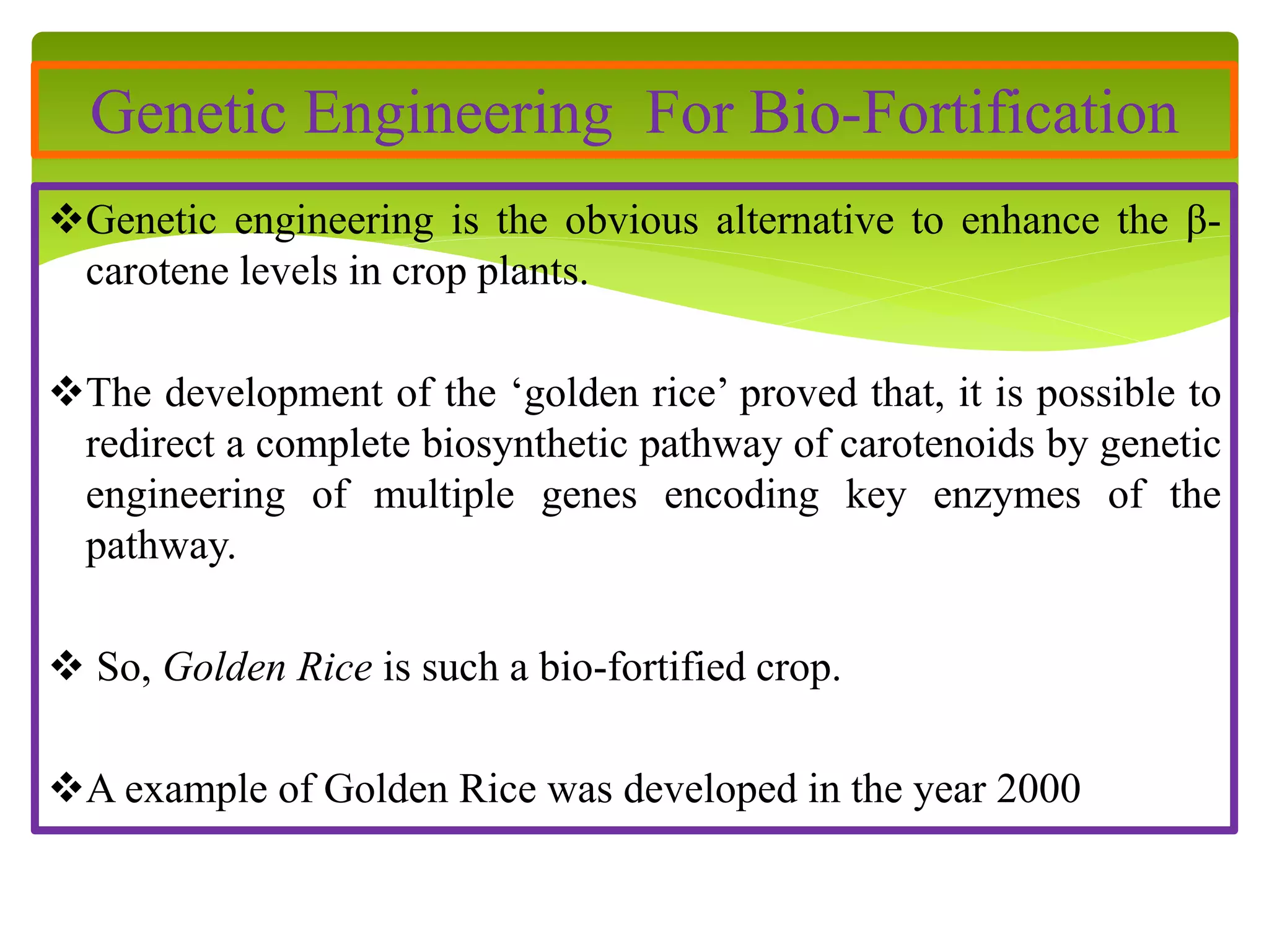 Breeding for biofortification in cereals. | PPTX