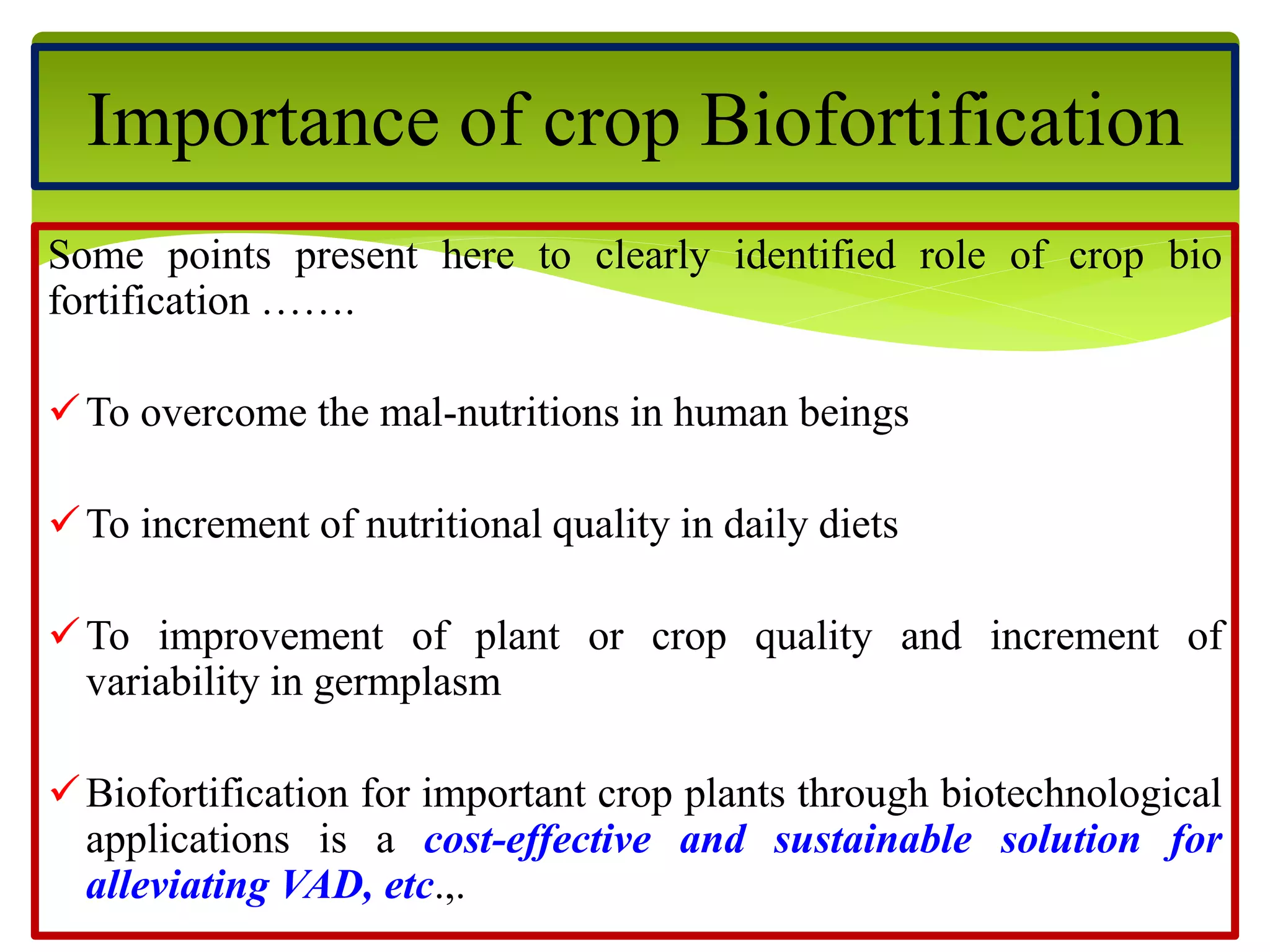 Breeding for biofortification in cereals. | PPTX
