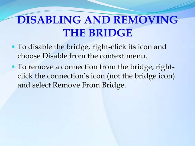 Configuration of bridges | PPTX | Computer Networking | Computing