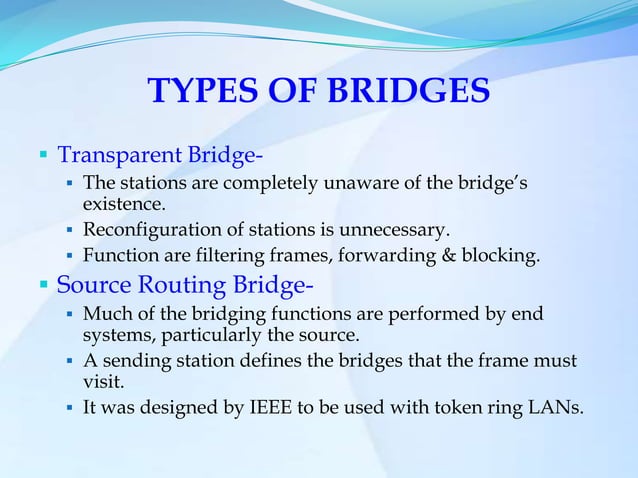 Configuration of bridges | PPTX | Computer Networking | Computing