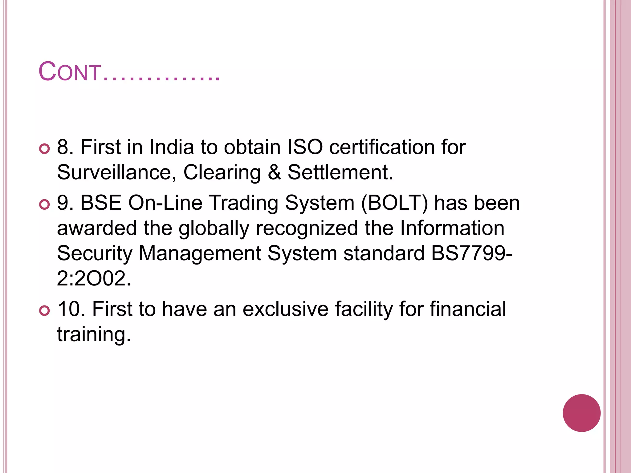 CURRENT SCENARIO OF BSE | PPTX
