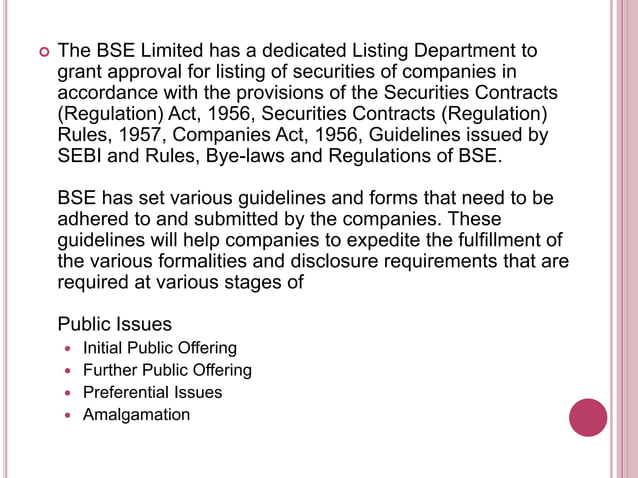 CURRENT SCENARIO OF BSE | PPTX