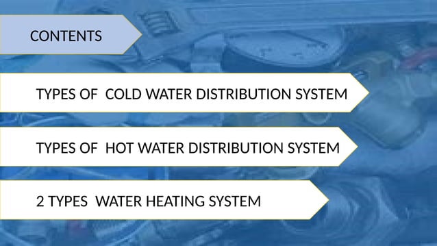 Water distribution system _ Building Utilities - Plumbing and ...PPT-BU ...