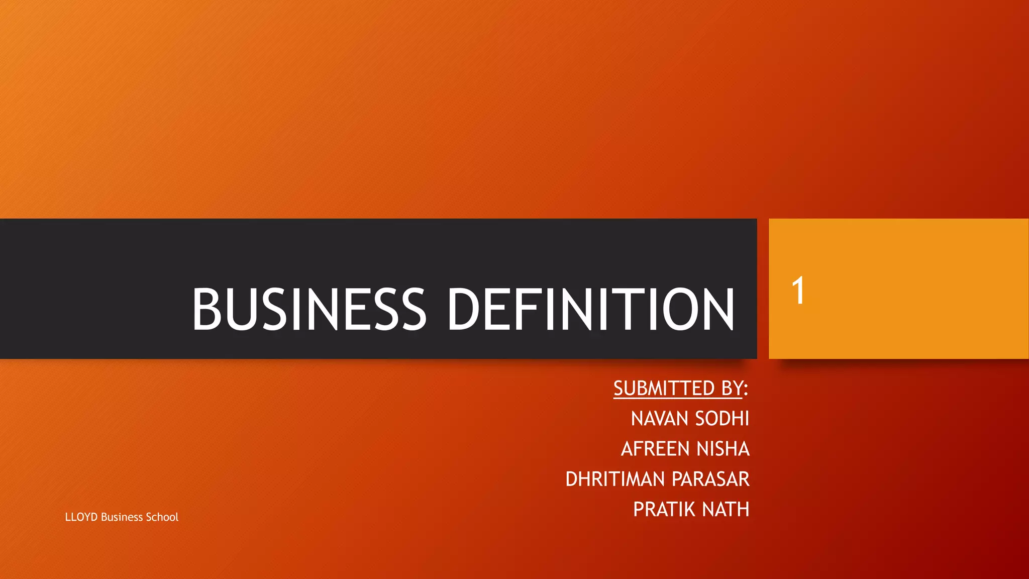 business definition | PPTX