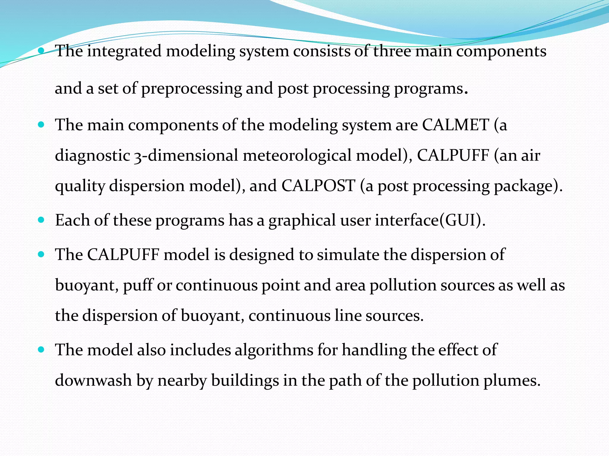 CALPUFF- Air Quality modelling | PPTX