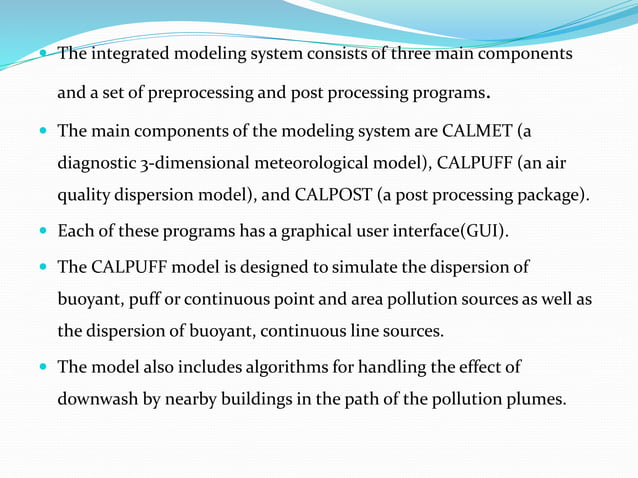CALPUFF- Air Quality modelling | PPTX | Weather | Science