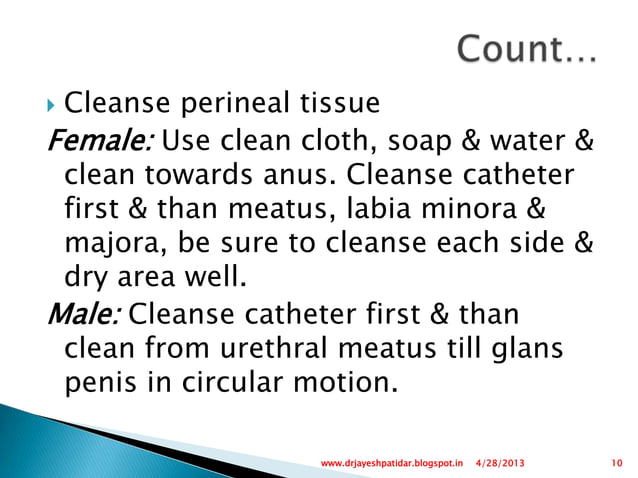 Ppt. catheter care | PPSX | Bath and Shower | Personal Care