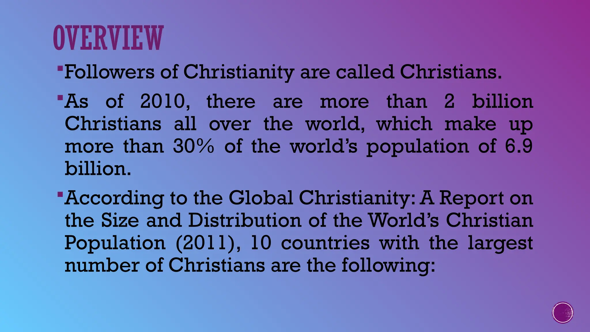 ppt- CHRISTIANITY as one of the world religions | PPTX