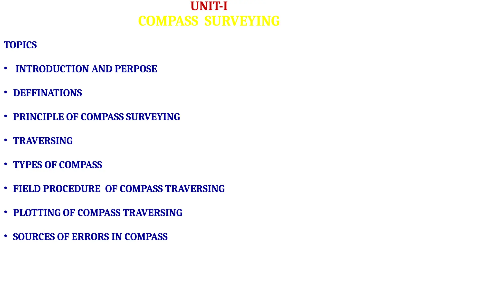 PPT- Compass surveying-UNIT1.pptx syllabus | PPTX
