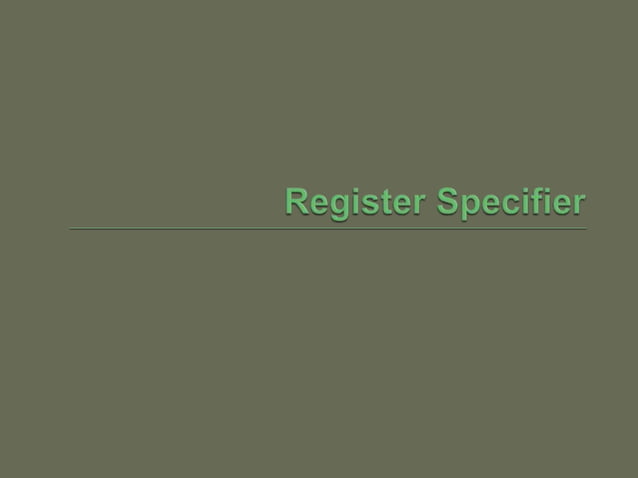 Storage Class Specifiers In C Pptx