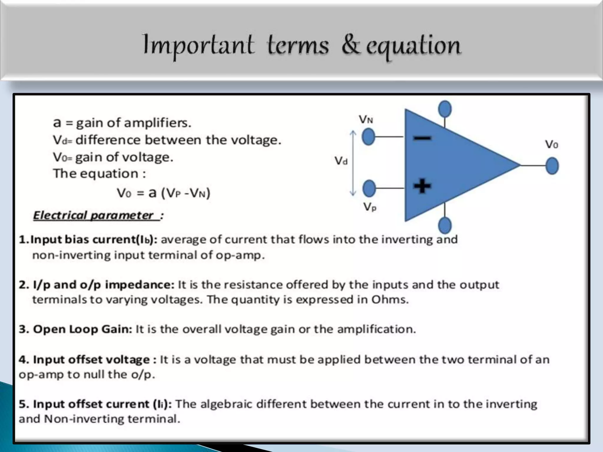 OPERATIONAL AMPLIFIER (OP-AMP)**** | PPTX