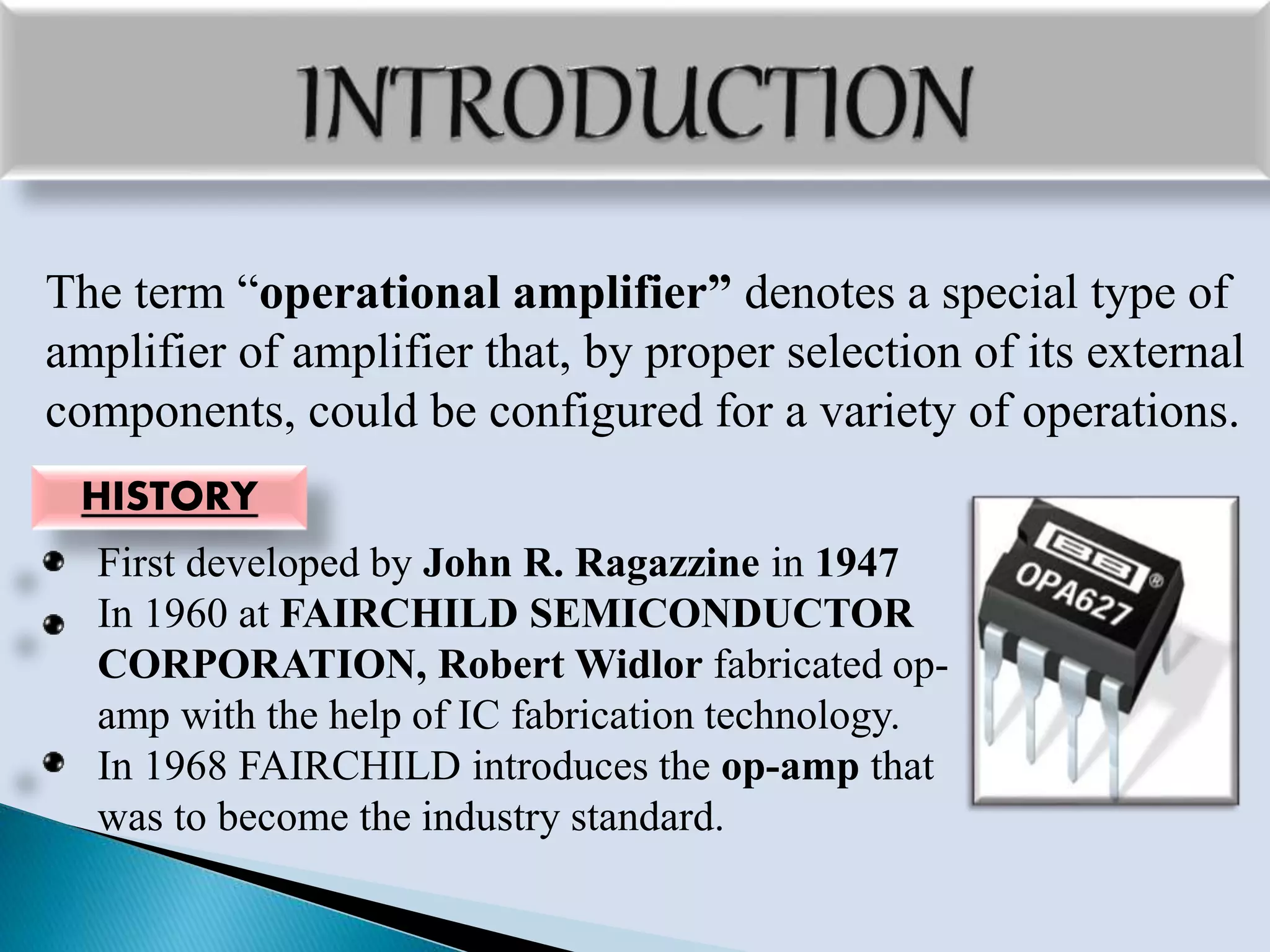 OPERATIONAL AMPLIFIER (OP-AMP)**** | PPTX