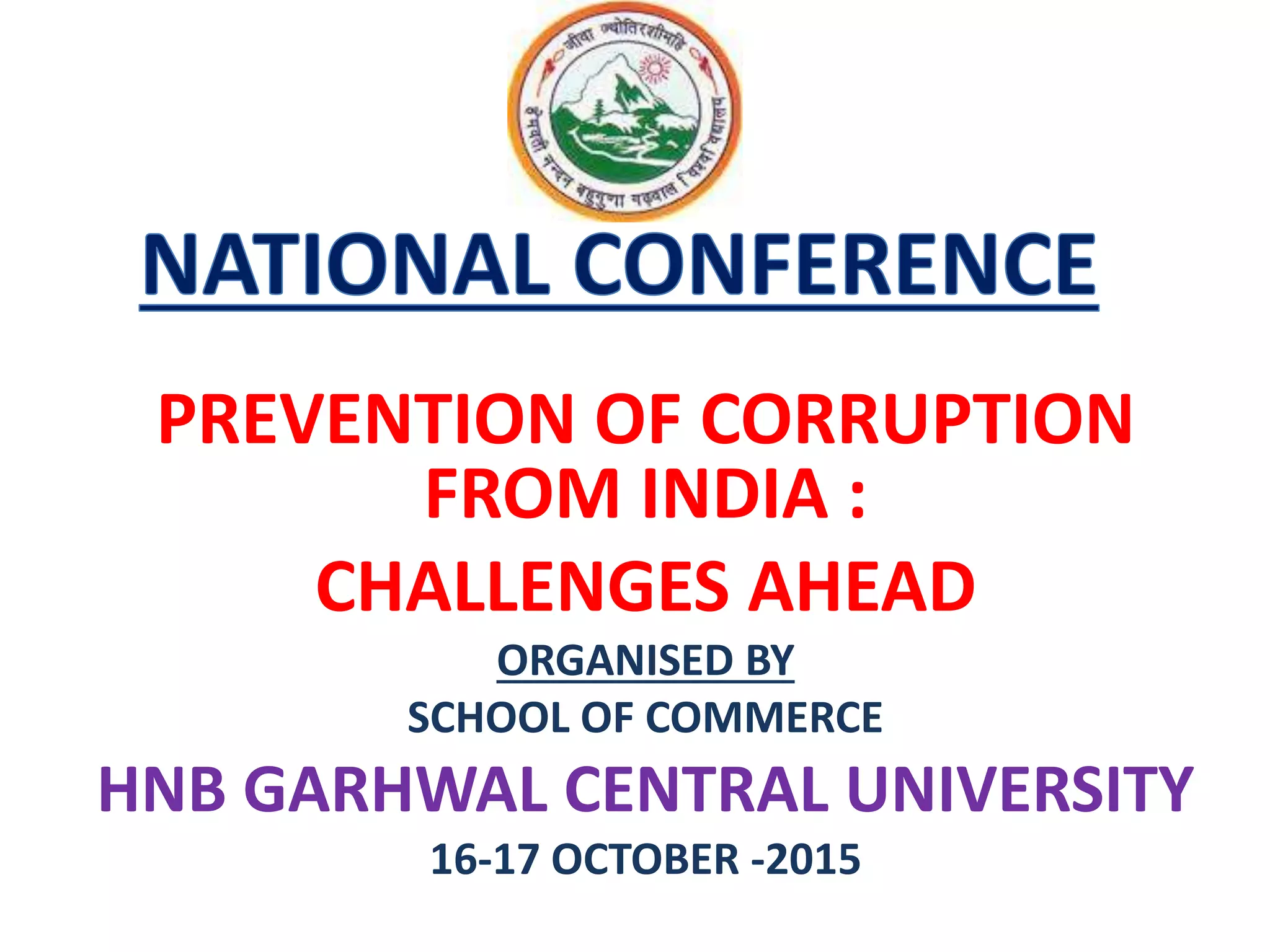 'corruption' its sources and solution | PPSX