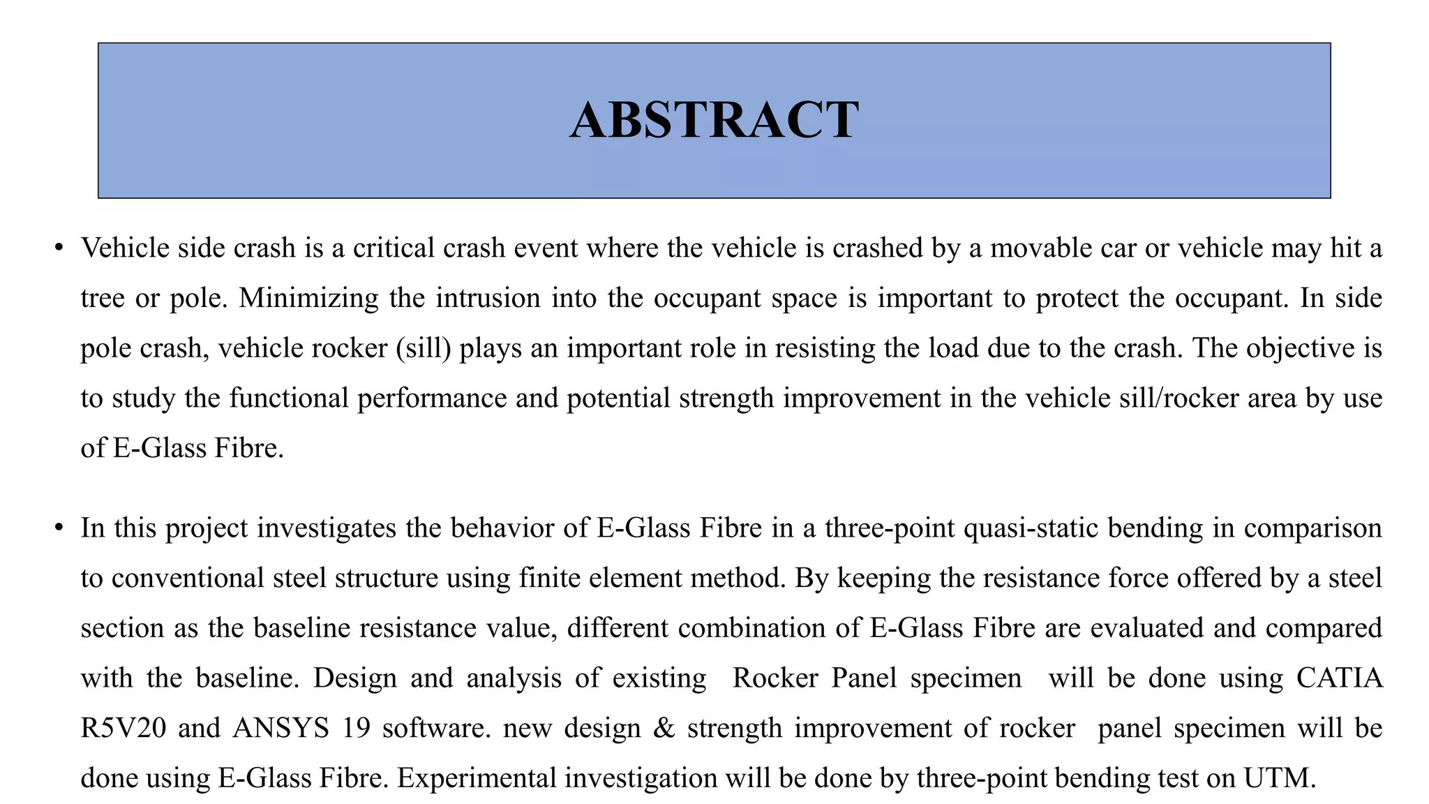 PPT-DESIGN AND STRENGTH IMPROVEMENT OF 4 WHEELER ROCKER PANEL USING FEA ...