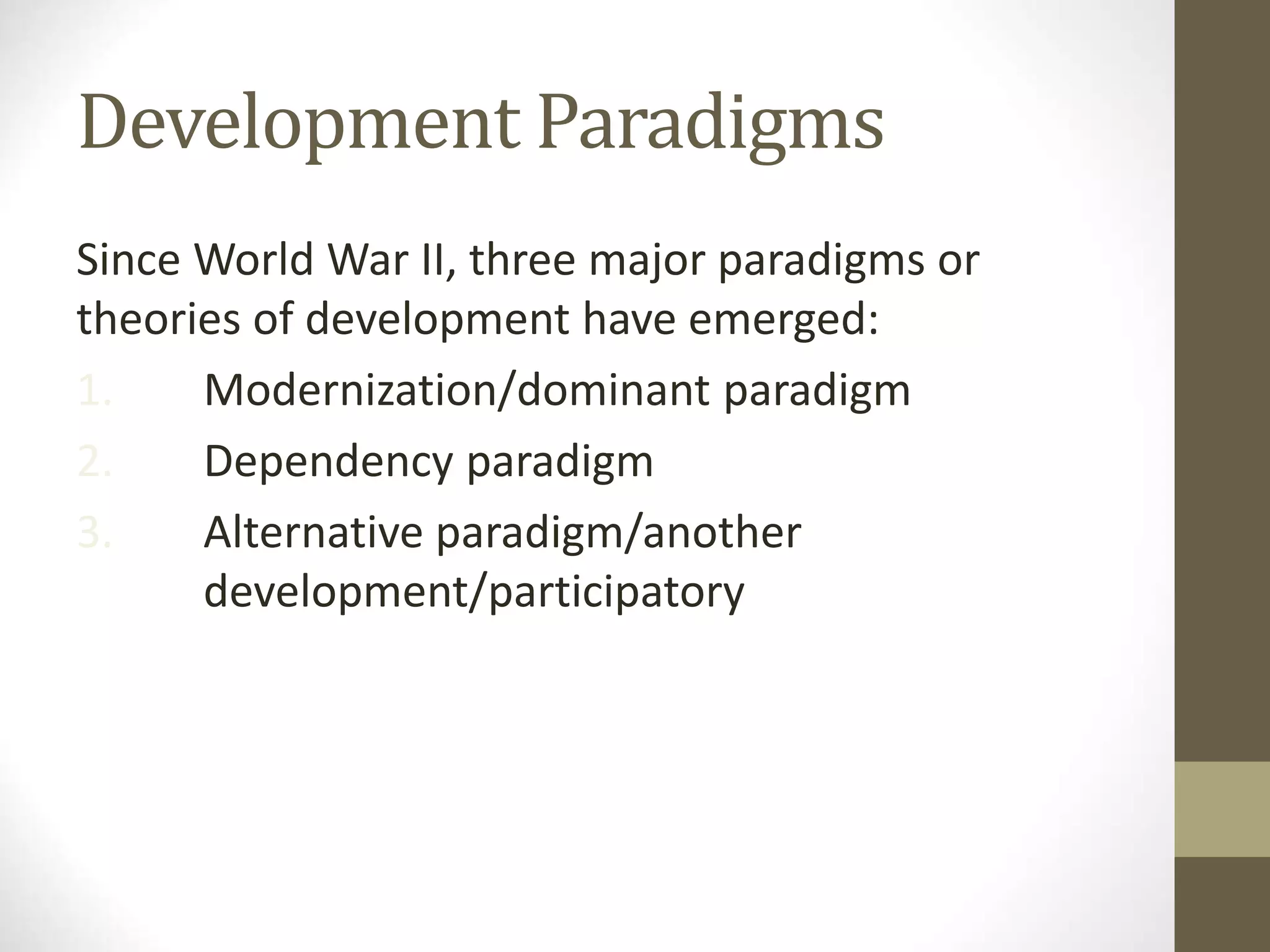 Development Paradigms | PPTX