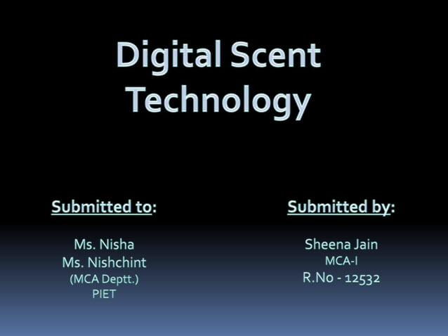 Ppt digital scent | PPT