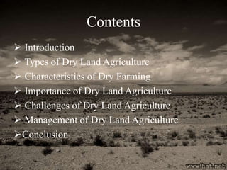 Importance of Dry Land Agriculture Management in India. | PPTX