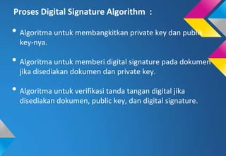 DIGITAL SIGNATURE ALGORITHM (DSA) | PPTX