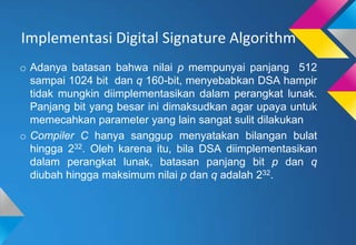 DIGITAL SIGNATURE ALGORITHM (DSA) | PPTX