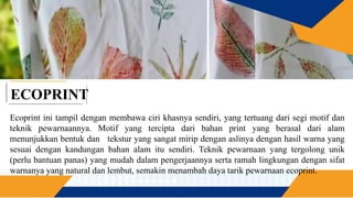 PPT-Ecoprint, dan gaya hidup berkelanjutan | PPTX