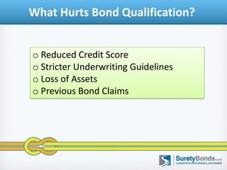 Bond Qualification Problems - What Should I Do? | PPT