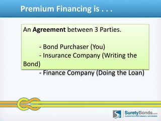 What is Premium Financing? SuretyBonds.com