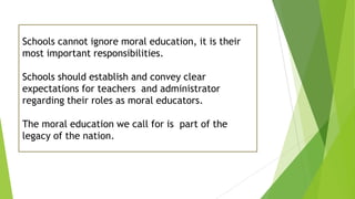 EDUCATION-AND-MORAL-LIFE (PowerPoint presentation) | PPTX | Education