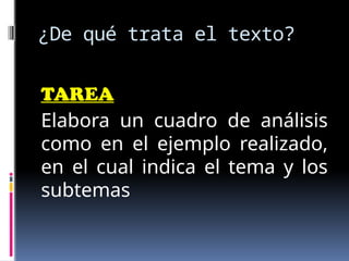Tema y subtemas de comunicación para el estudio | PPTX