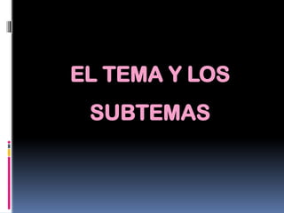 Tema y subtemas de comunicación para el estudio | PPTX