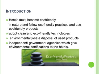environmental certification for hotels and tourism businesses | PPTX