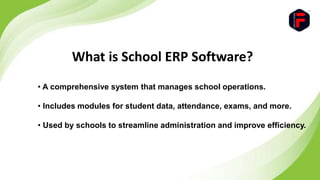 Best ERP Software for Schools in India | Franciscan Solutions | PDF