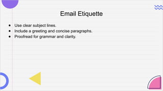 PPT- Etiquettes in the workplace: Building Professional Relationships ...