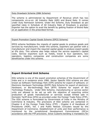 PPT- EXPORT PROMOTION SCHEMES OF CUSTOMS | DOCX