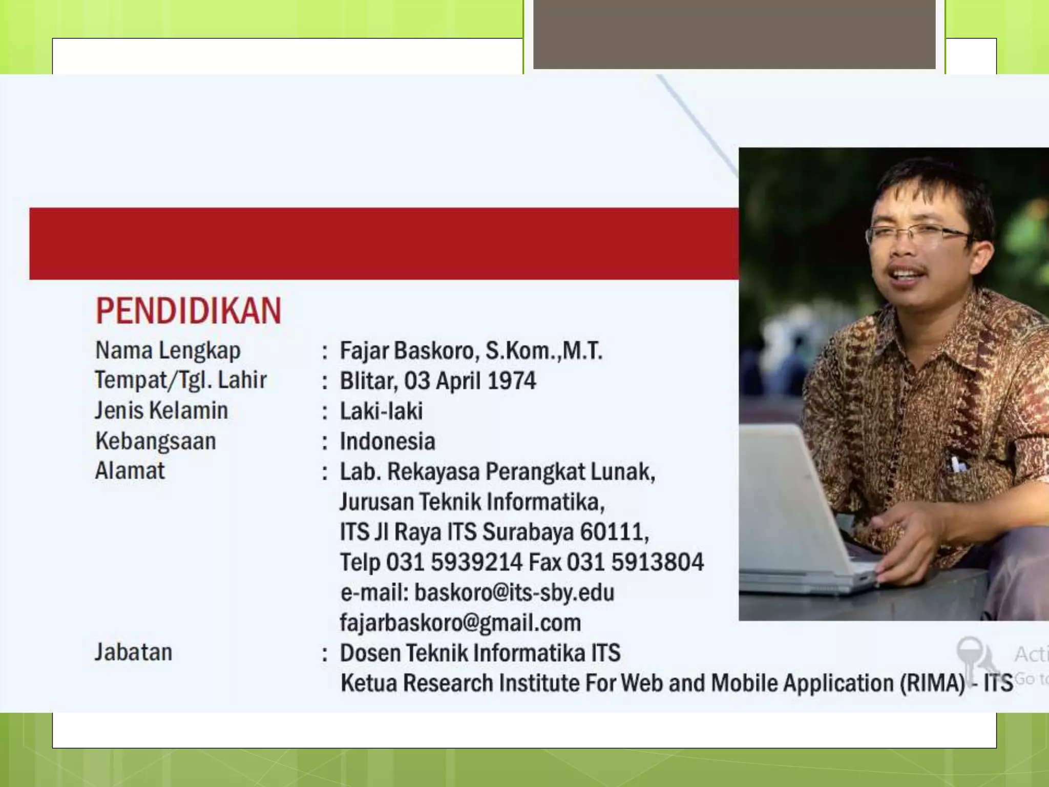 Ppt fajar baskoro-pocket code untuk algoritma dan logika | PPTX