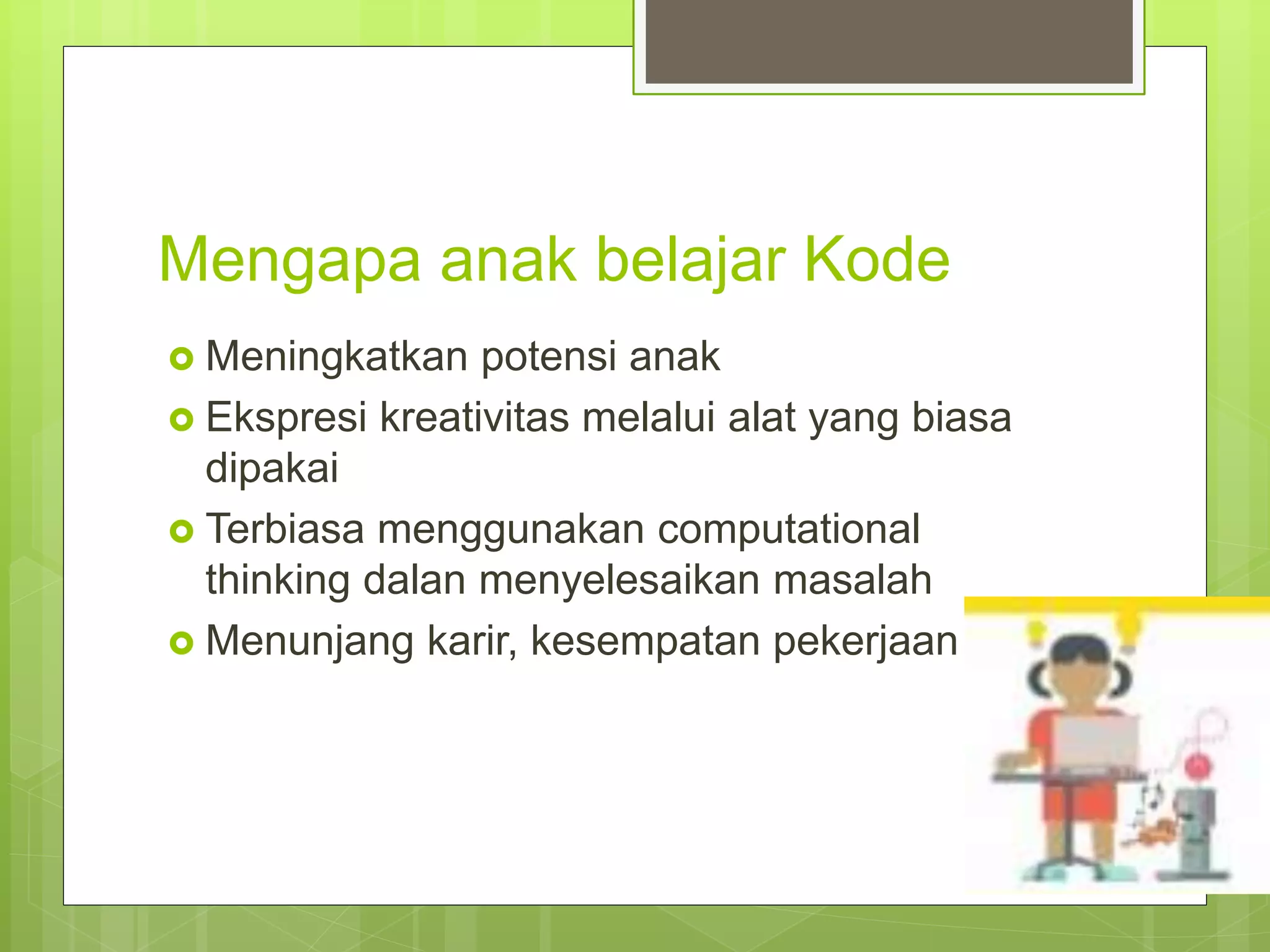 Ppt fajar baskoro-pocket code untuk algoritma dan logika | PPTX