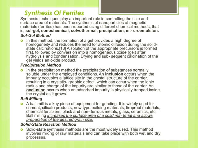 Ferrites | PPTX | Chemistry | Science
