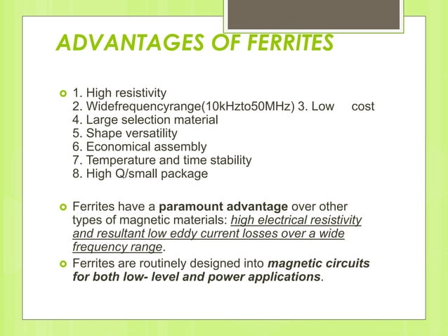 Ferrites | PPTX | Chemistry | Science