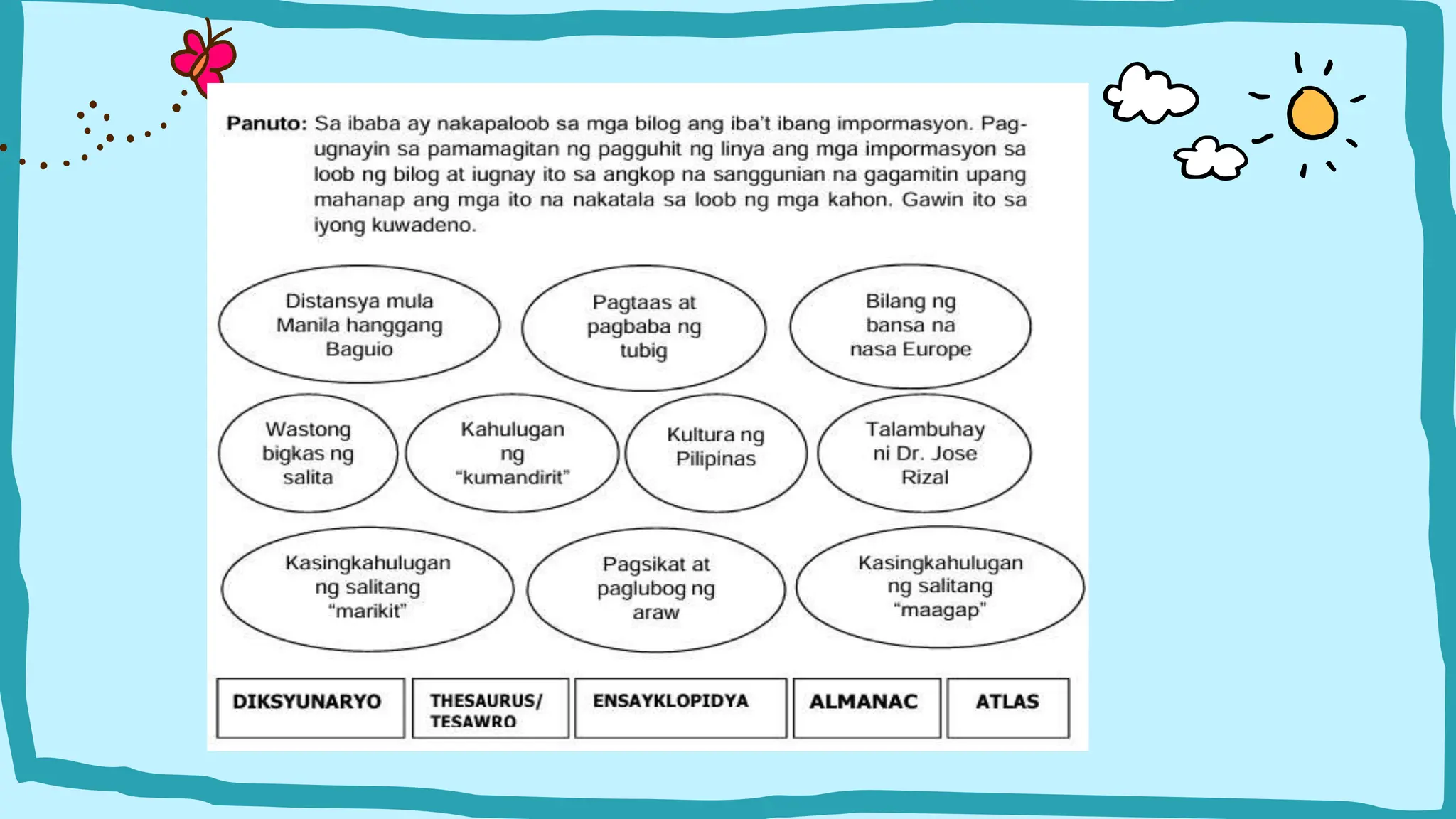 FILIPINO 6 MGA URI NG PANGKALAHATANG SANGGUNIAN | PPTX