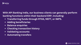 API Banking Services Company - API Banking Platform India | PDF