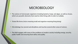 PPT - FOOD MICROBIOLOGY.pptx (Food Quality and Safety) | PPTX